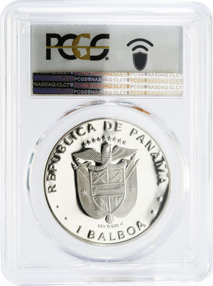 Panama 1 balboa Explorer Vasco Nunez de Balboa PR69 PCGS silver coin ...