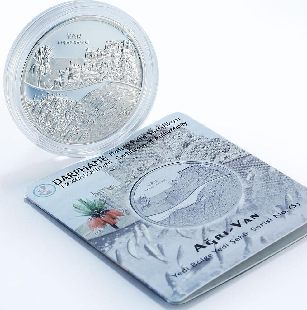 Turkey 20 lira Ishak Pasha Palace Van Culture silver coin 2014 Proof ...