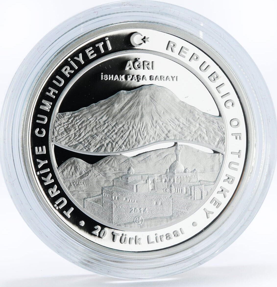 Turkey 20 lira Ishak Pasha Palace Van Culture silver coin 2014 Proof ...