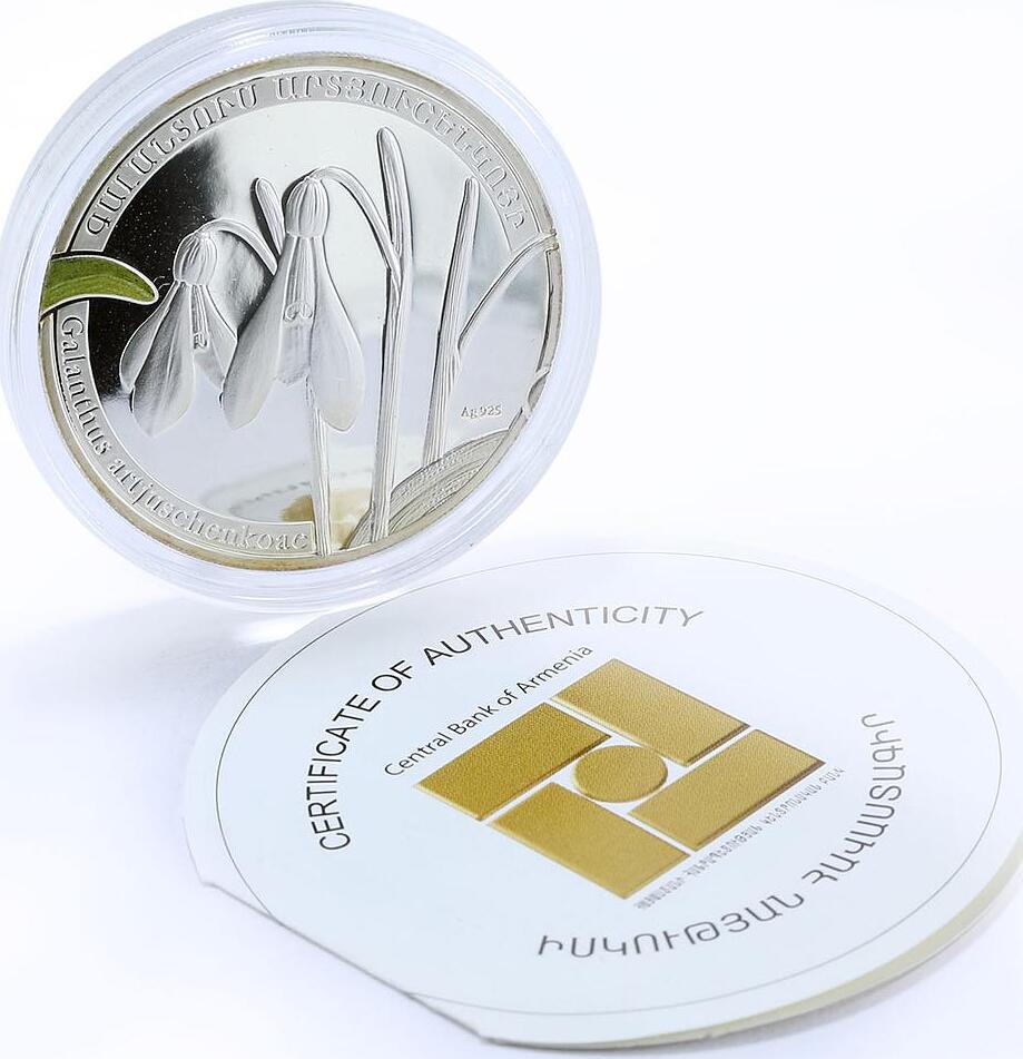 Armenia 1000 dram Beauty of Flowers Snowdrop Galanthus Flora silver ...