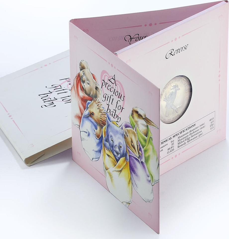 Australia 1 dollar Gift For Baby Girl Kookaburra Bird Fauna silver coin ...