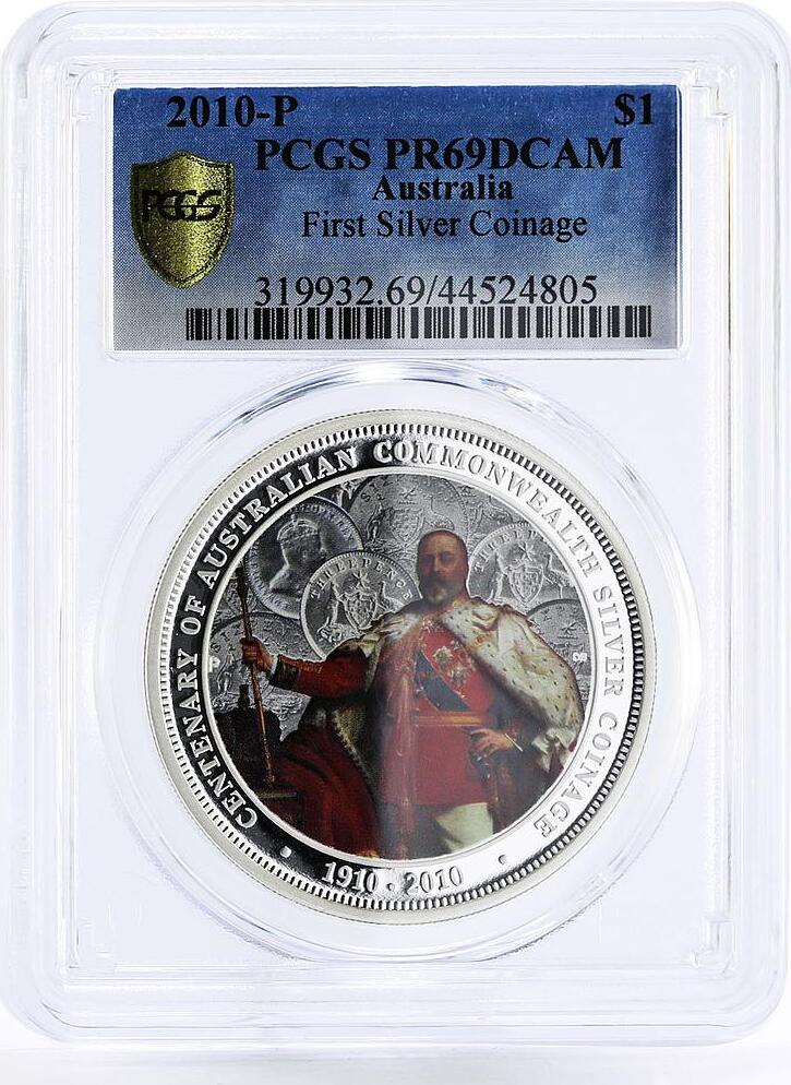 Australia 1 dollar First Silver Coinage Edward VII PR69 PCGS silver ...