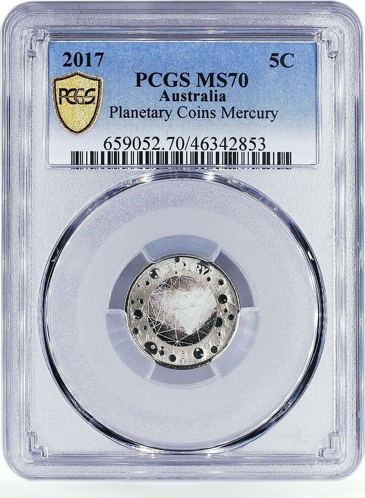 Australia 5 cents Planetary Coin Mercury Space MS70 PCGS CuNi coin 2017 ...