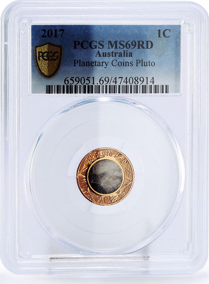Australia 1 cent Planetary Coin Pluto Space MS69 PCGS copper coin 2017 ...