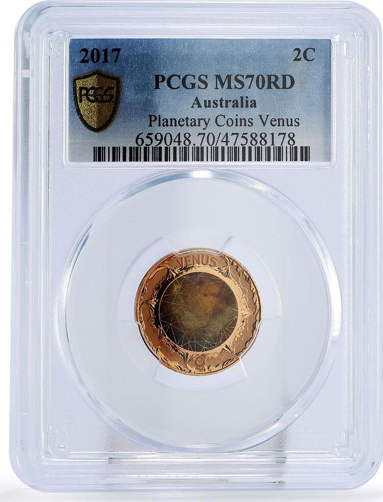 Australia 2 cents Planetary Coin Venus Space MS70 PCGS copper coin 2017 ...