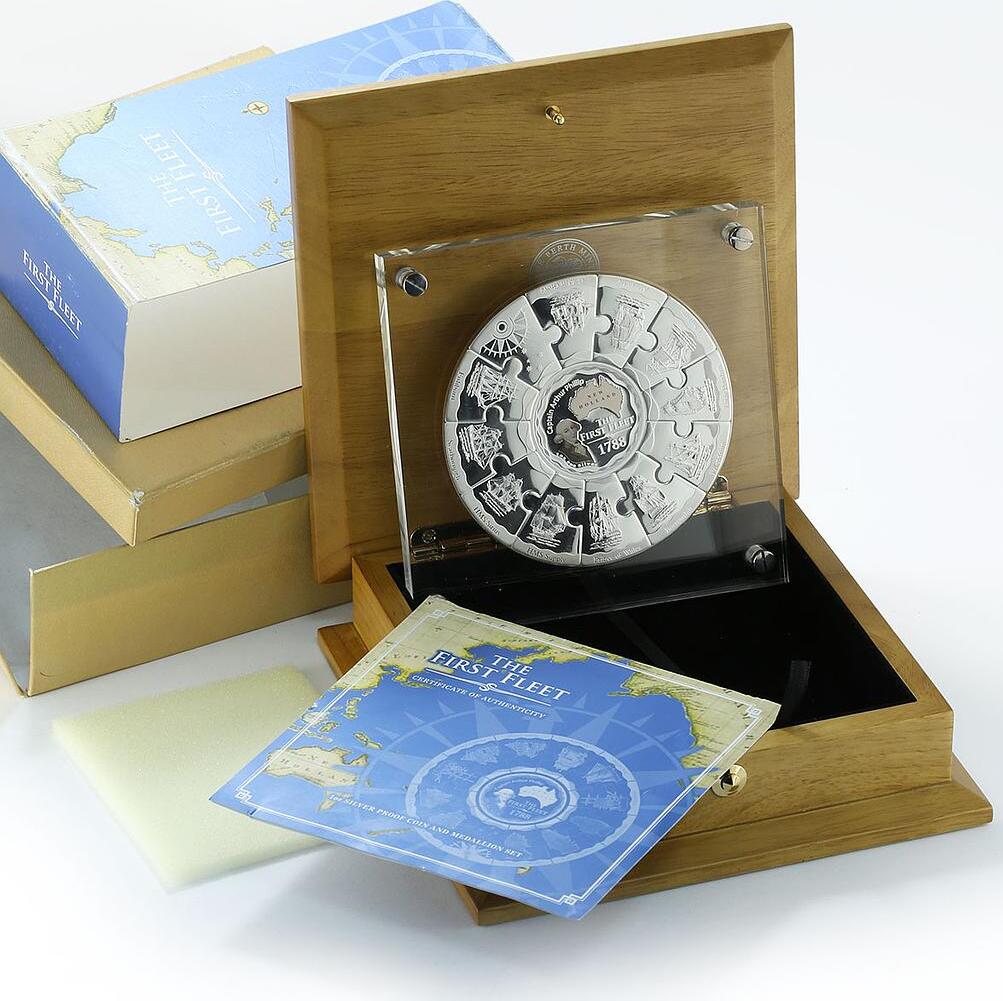 Australia 1 dollar First Fleet Ship 1788 5 oz set proof silver coin ...