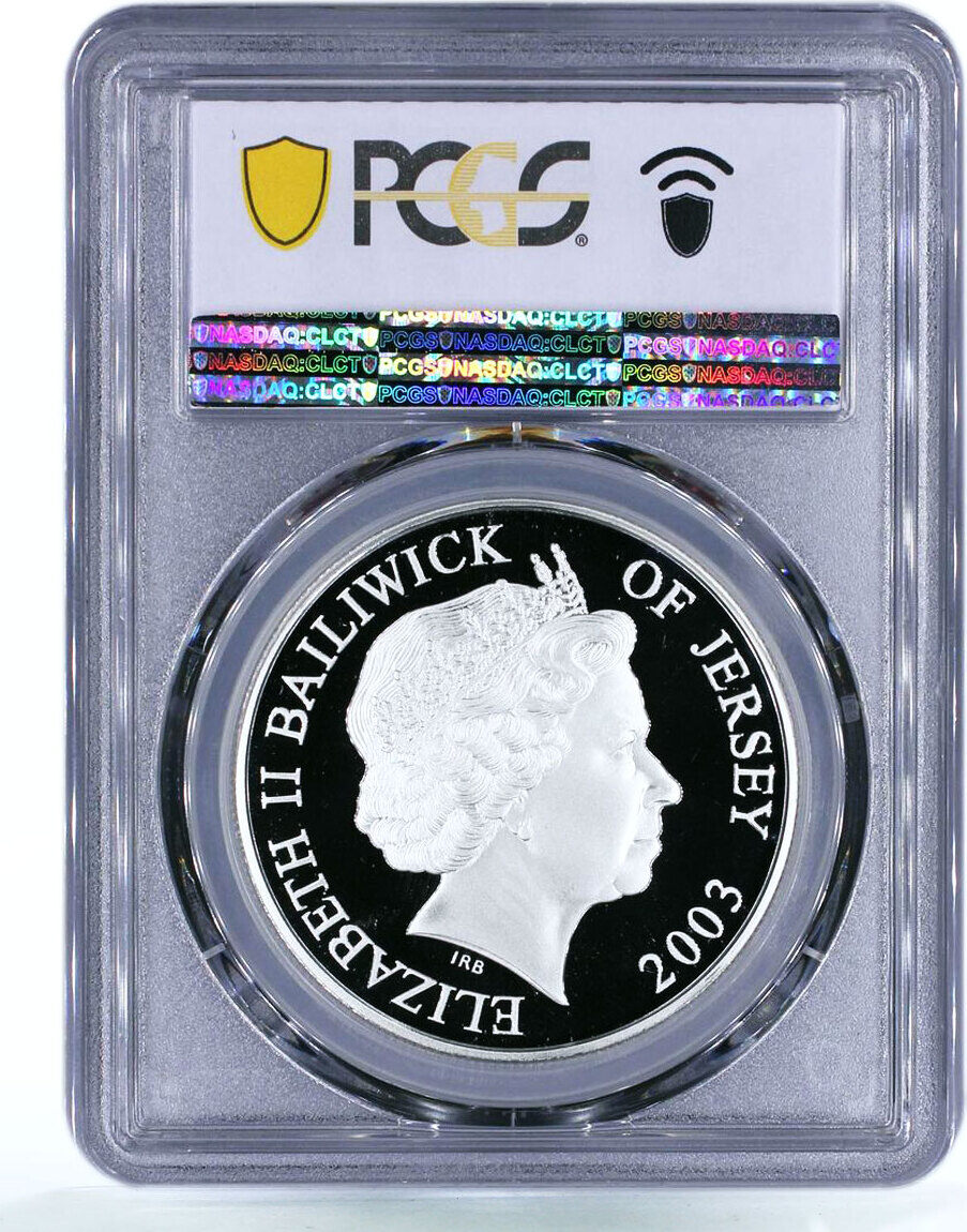 Bailiwick of Jersey 5 pounds Sir Francis Drake Ship PR70 PCGS silver ...