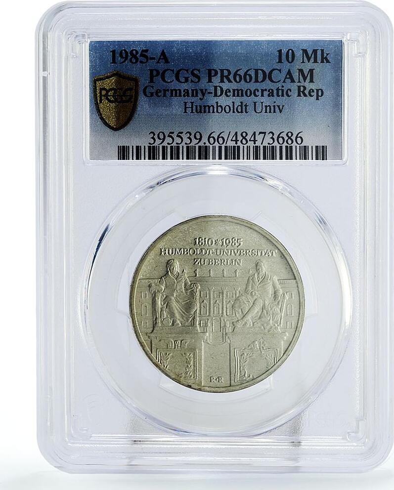 Germany DDR 10 mark 175 Years of Humboldt University PR66 PCGS silver ...