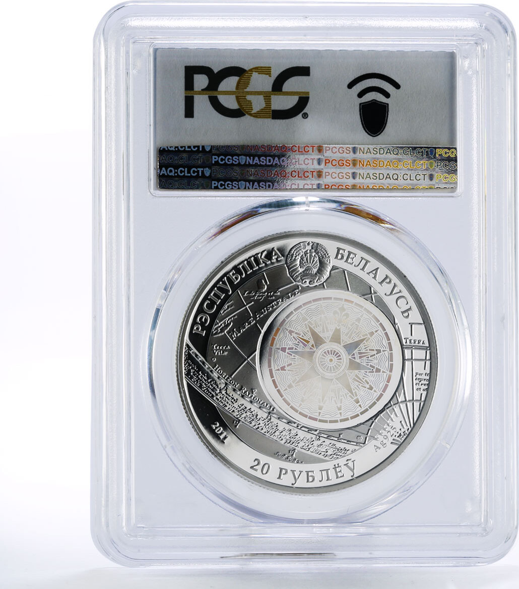 Belarus 20 rubles Sailing Ships Kruzenstern PR69 PCGS hologram silver ...