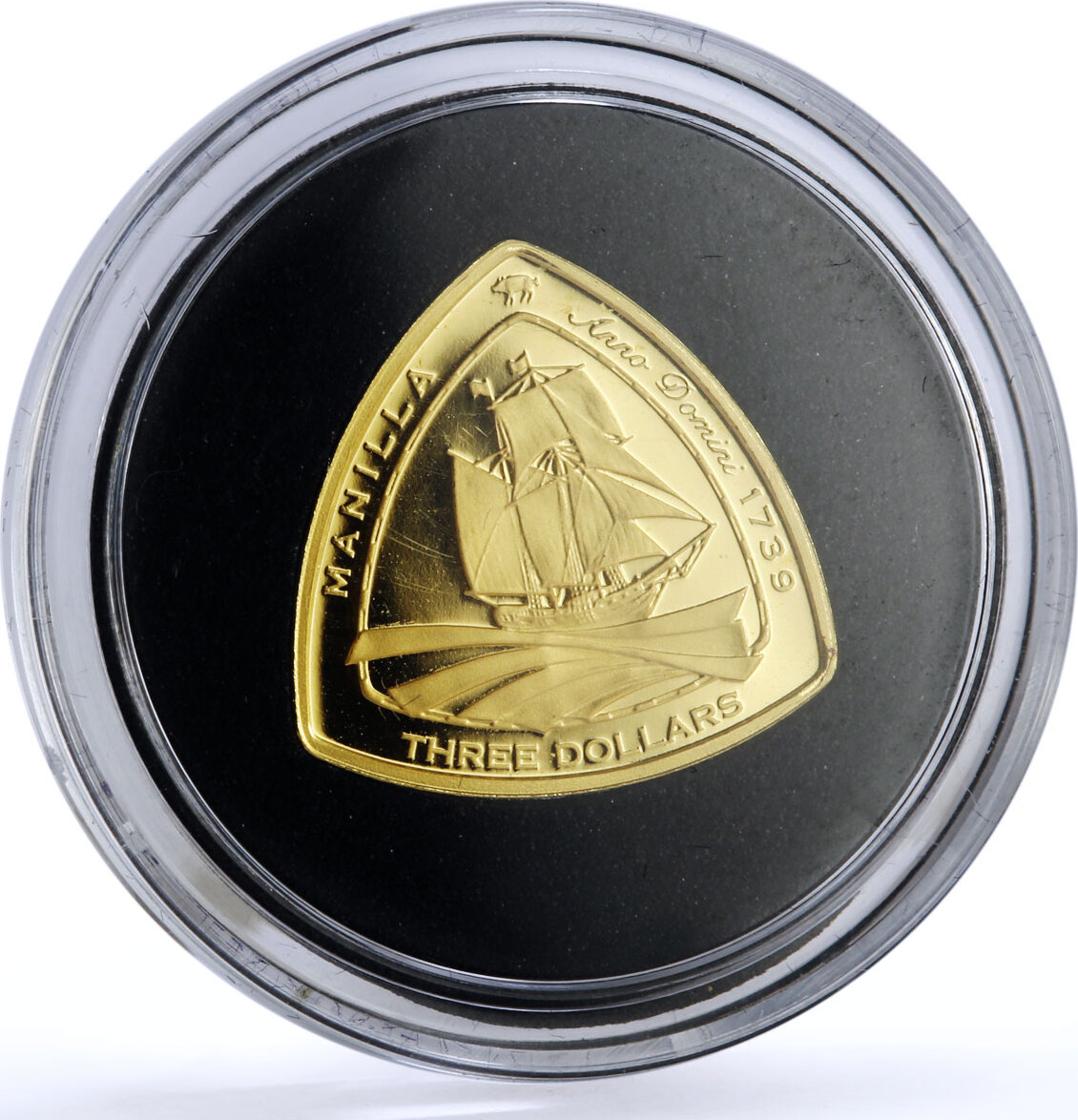 Bermuda 3 dollars Famous Shipwrecks Manilla Ship Clipper proof gold ...