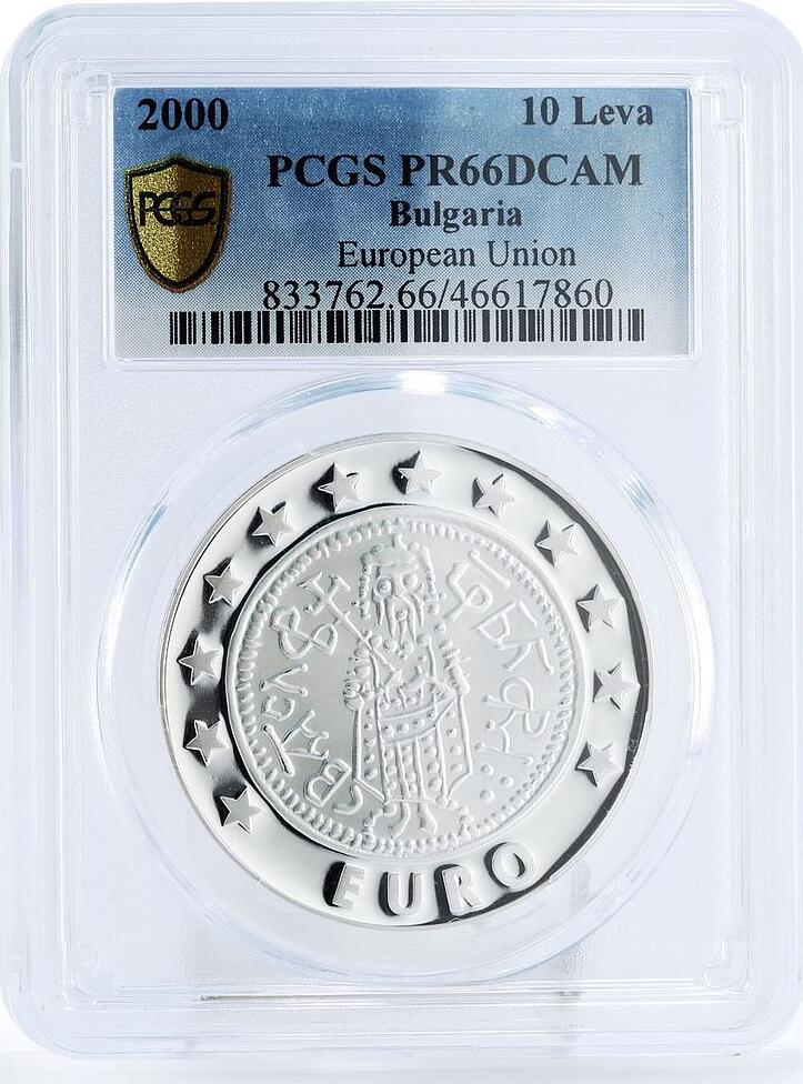 Bulgaria 10 leva Acceptance in the European Union PR66 PCGS silver coin ...