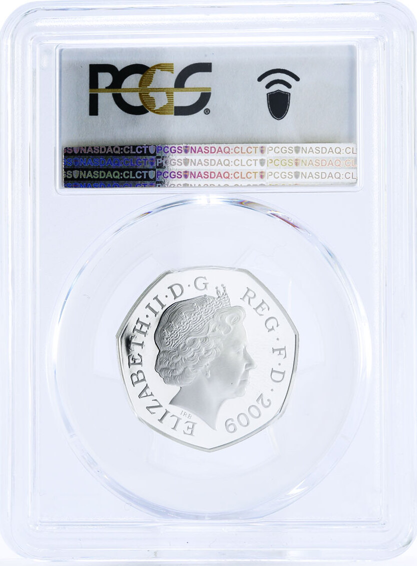United Kingdom Britain 50 pence New Design Shield Arms Royal Symbol ...