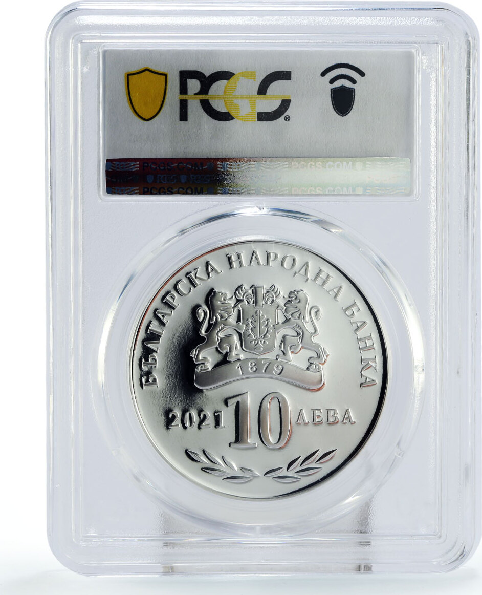 Bulgaria 10 leva 100 Years of National Music Academy PR69 PCGS silver ...