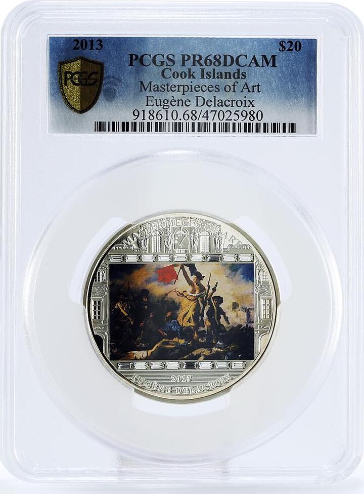 20 dollars Cook Islands 20 $ Delacroix Liberty Leading People Art PR68 ...
