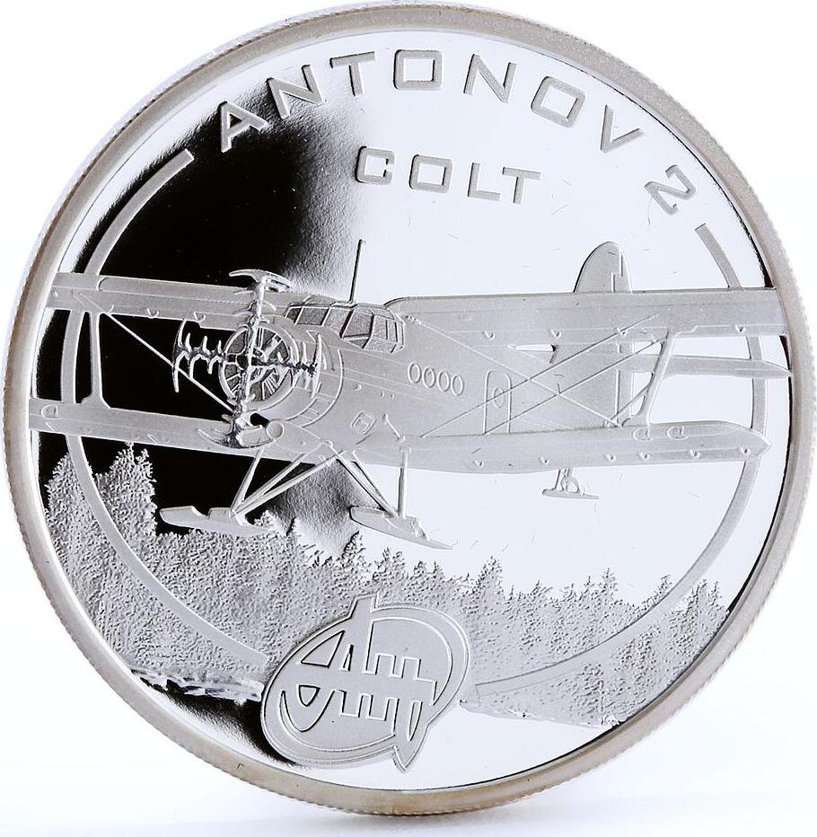 1 dollar Cook Islands 1 $ Aviation Antonov-2 Colt Ukraine Plane proof ...