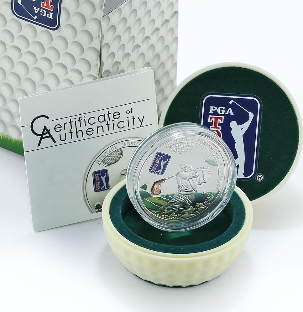 Cook Islands 5 dollars PGA Tour - Golf Club proof silver coin 2013 | MA ...