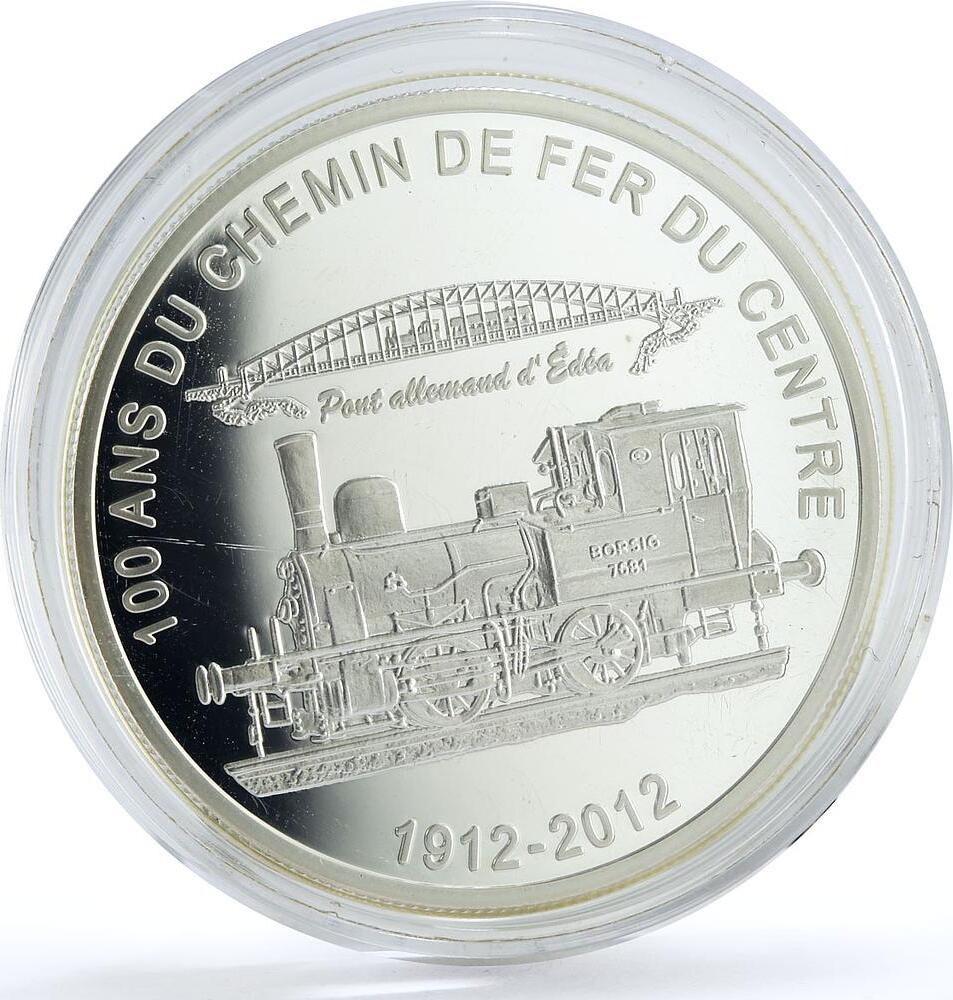 Cameroon 1000 francs Trains Railways Railroad Borsig Locomotive silver ...