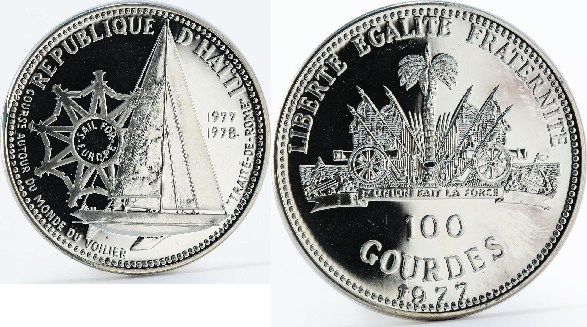 Haiti 100 gourdes 20th Anniversary of the European Market proof silver ...