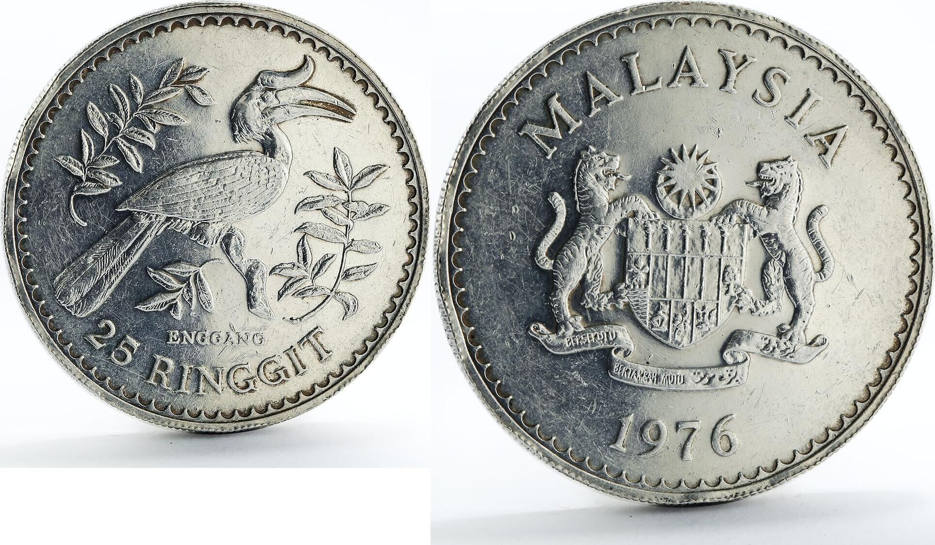Malaysia 25 ringgit Conservation Hornbill silver coin 1976 UNC | MA-Shops