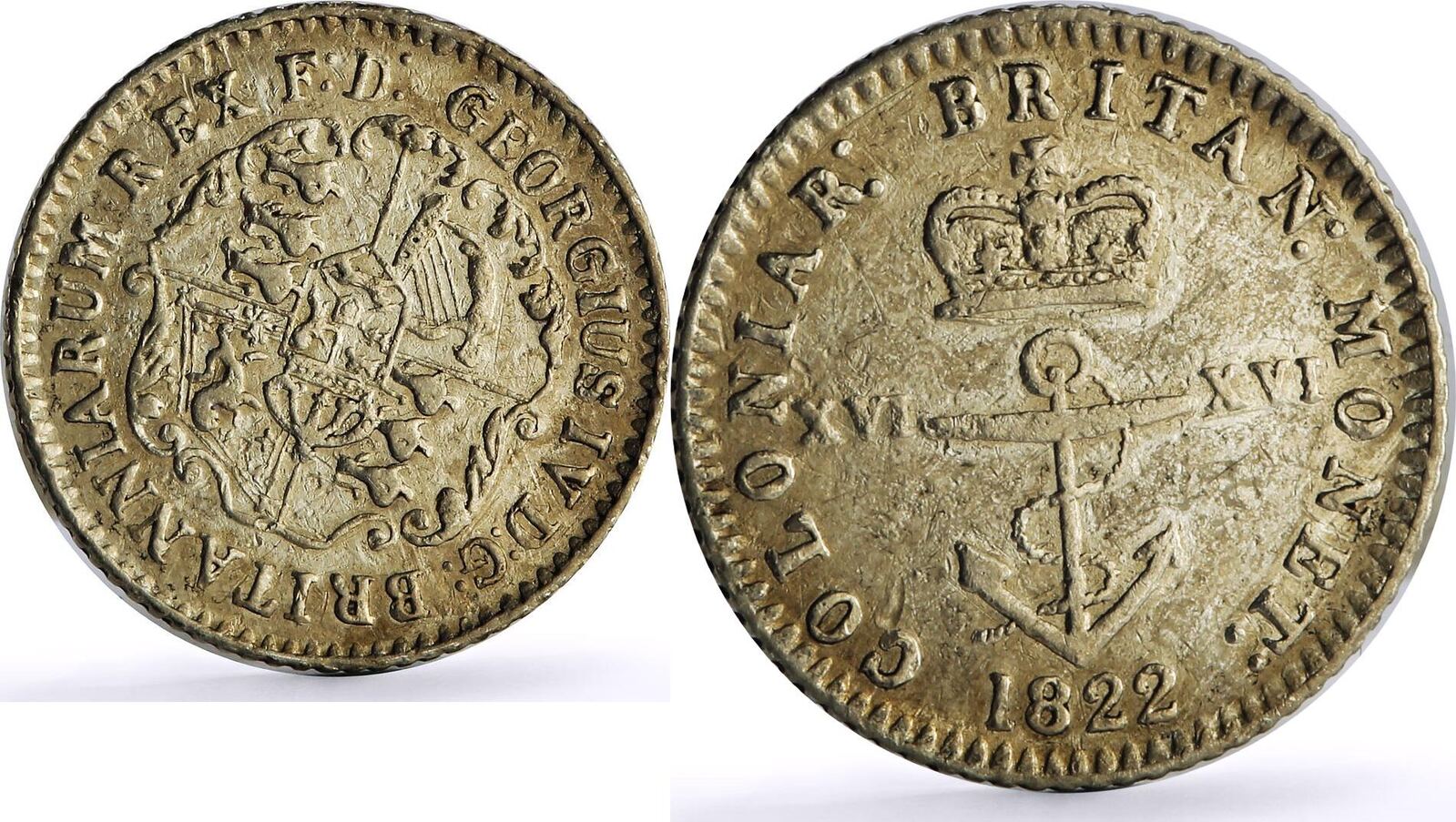 United Kingdom Britain West Indies 1/16 dollar King George VI Coinage ...