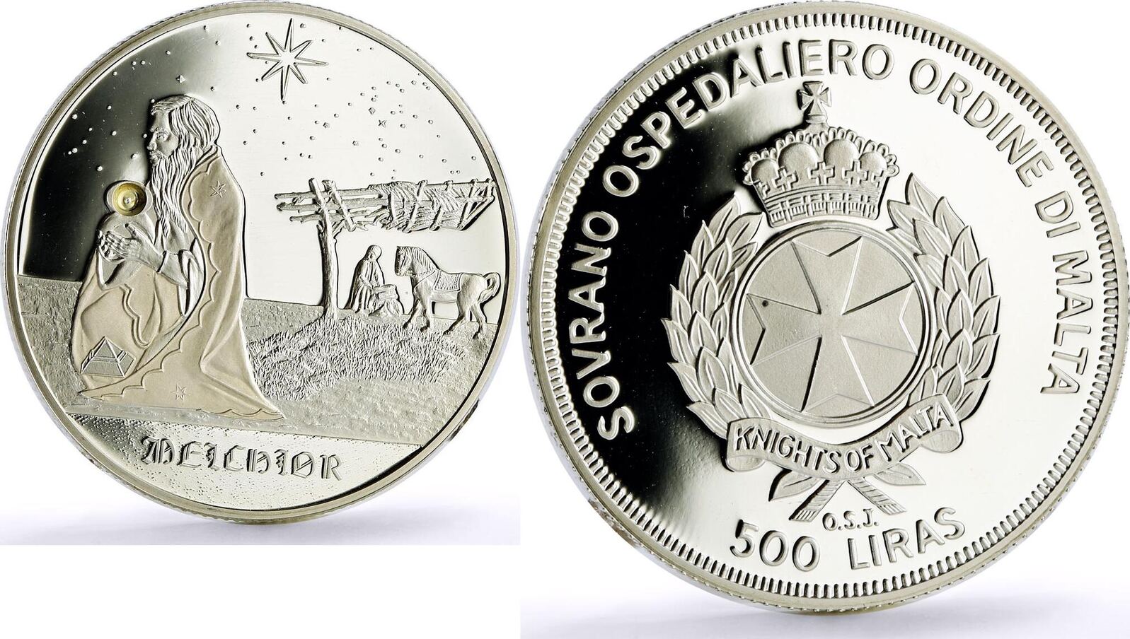 '-1 Order of Malta 500 liras Wise Men Biblical Magi Melchior Horse ...