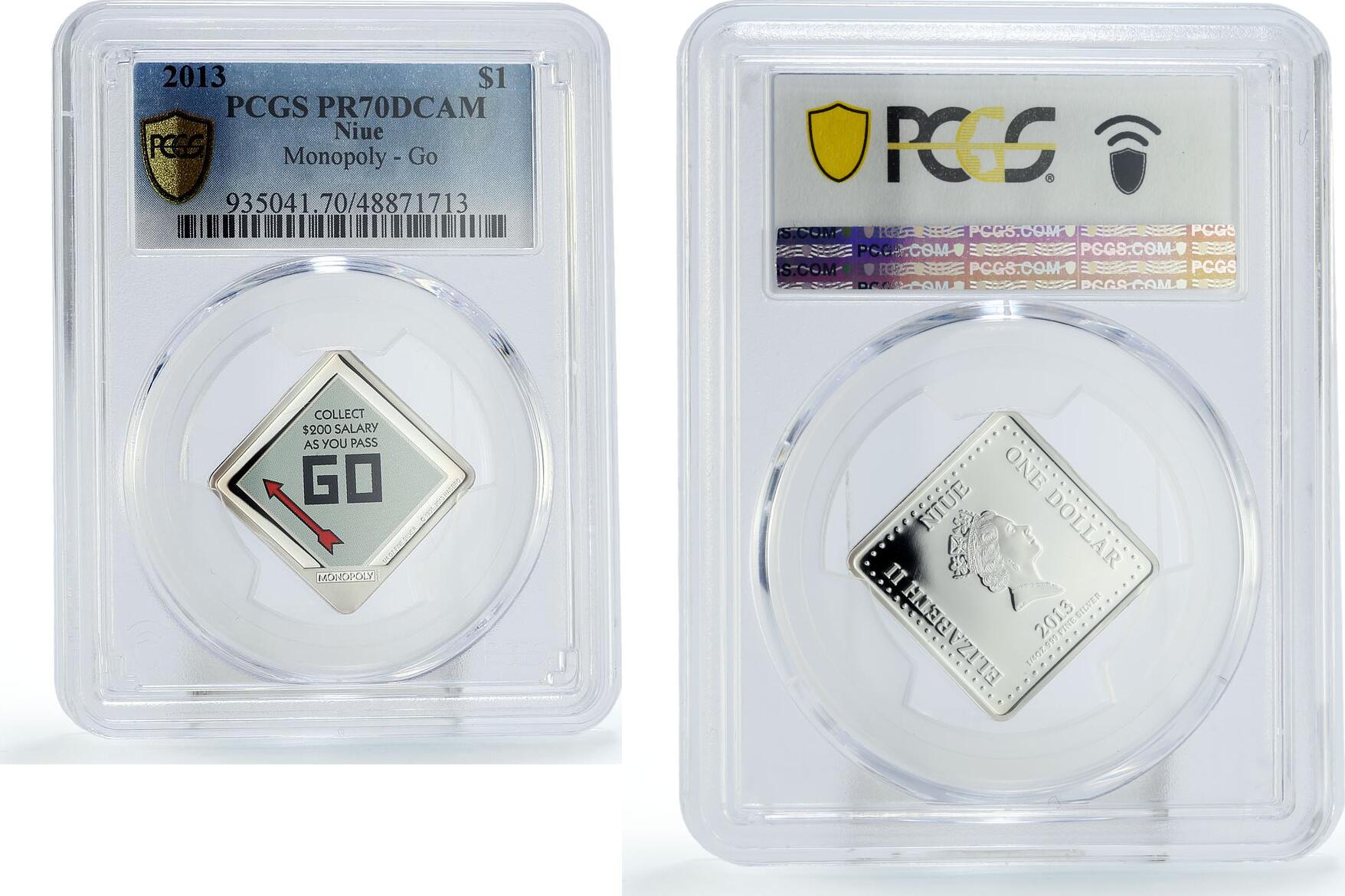 Niue 1 dollar Board Game Monopoly Hasbro Go Collect PR70 PCGS silver ...