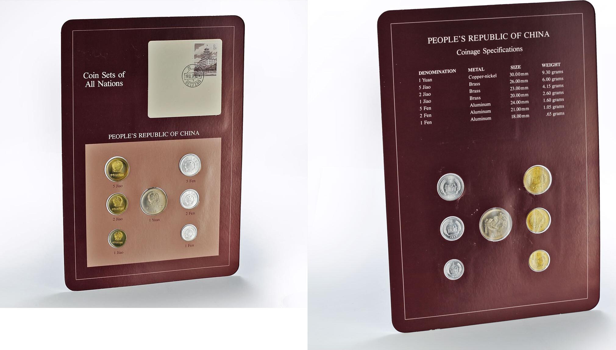 1 yuan China set of 7 coins Republic Regular Coinage Commemorative CuNi ...