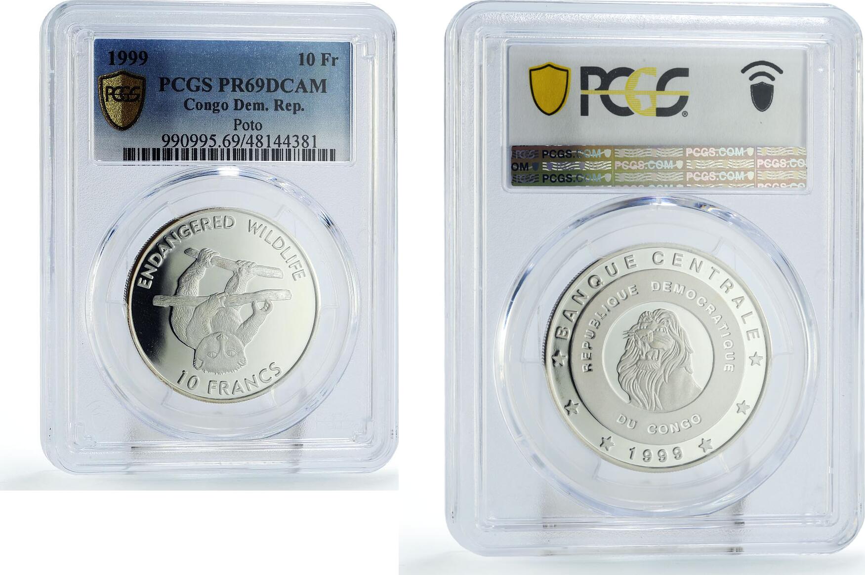 Democratic Republic of the Congo Congo 10 francs Conservation Wildlife ...