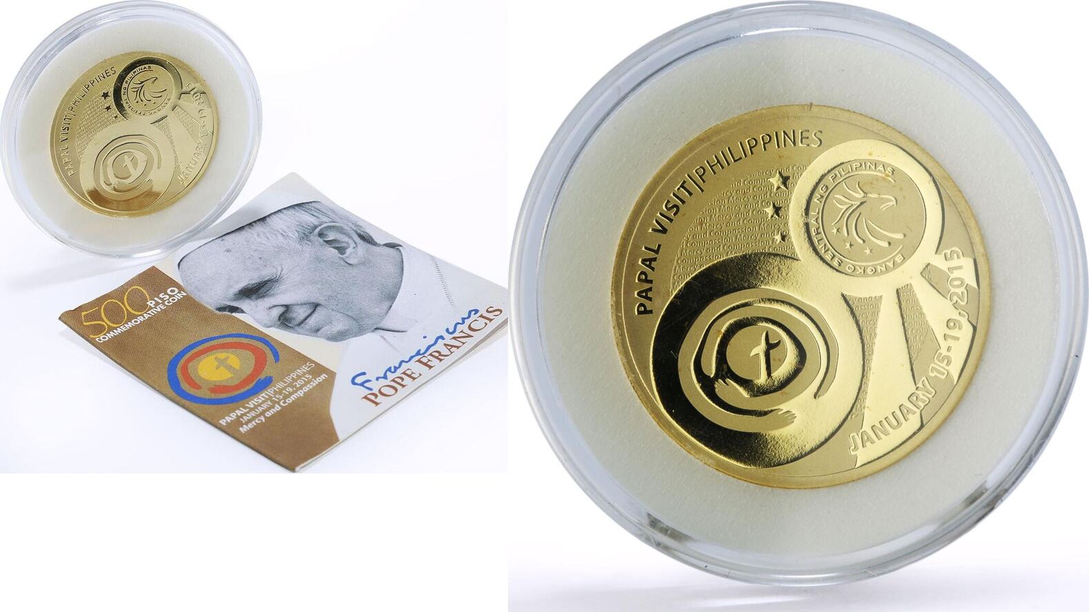Philippines 500 piso Pope Francis Papal Visit Politics proof copper ...