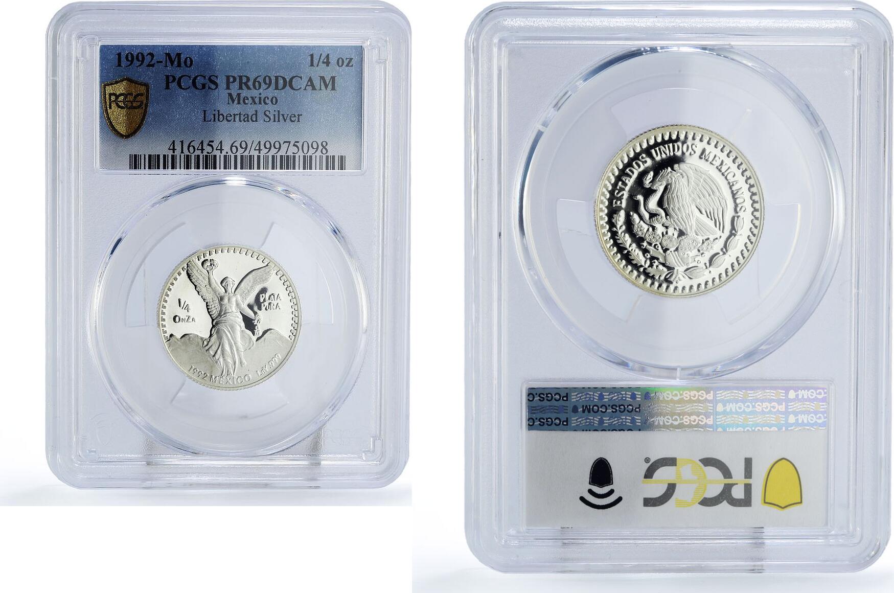 Mexico 1/4 onza Libertad Angel of Independence PR69 PCGS silver coin ...