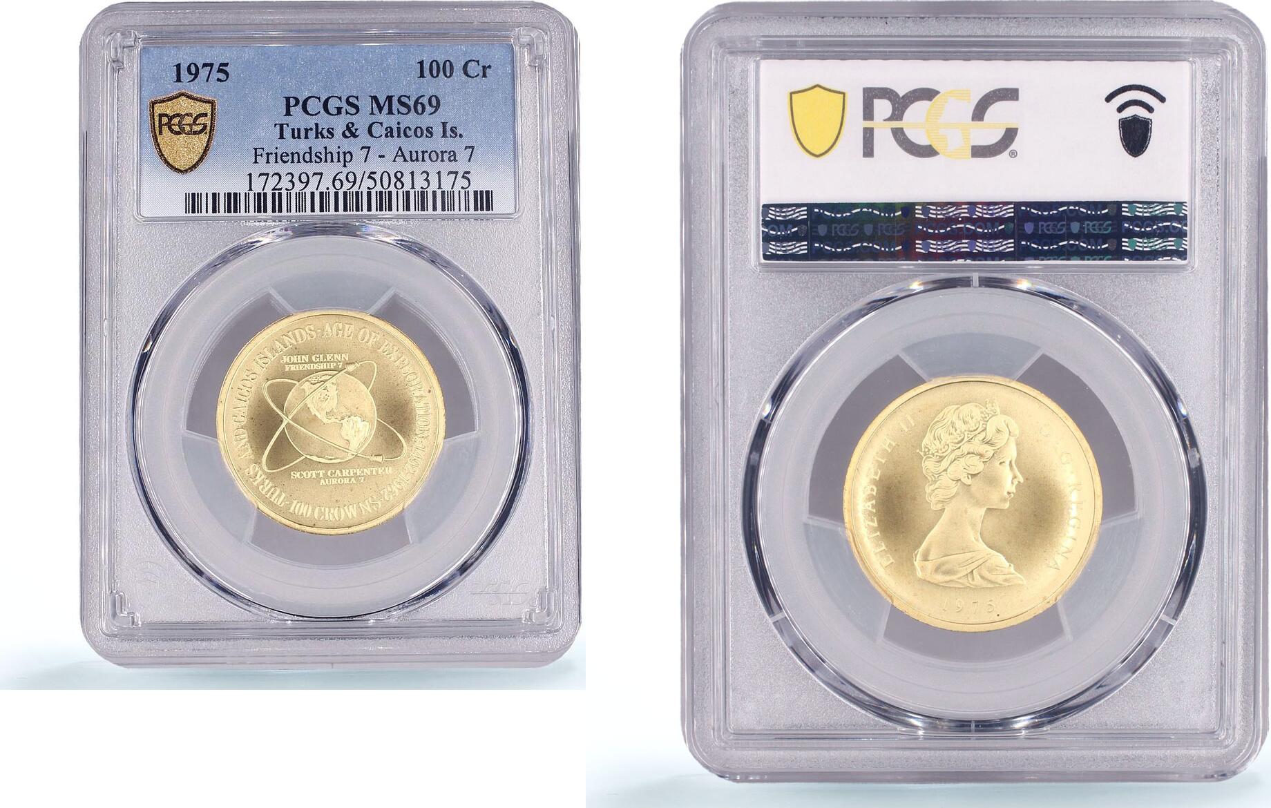 Turks and Caicos Islands Turks and Caicos 100 crowns Friendship 7 ...