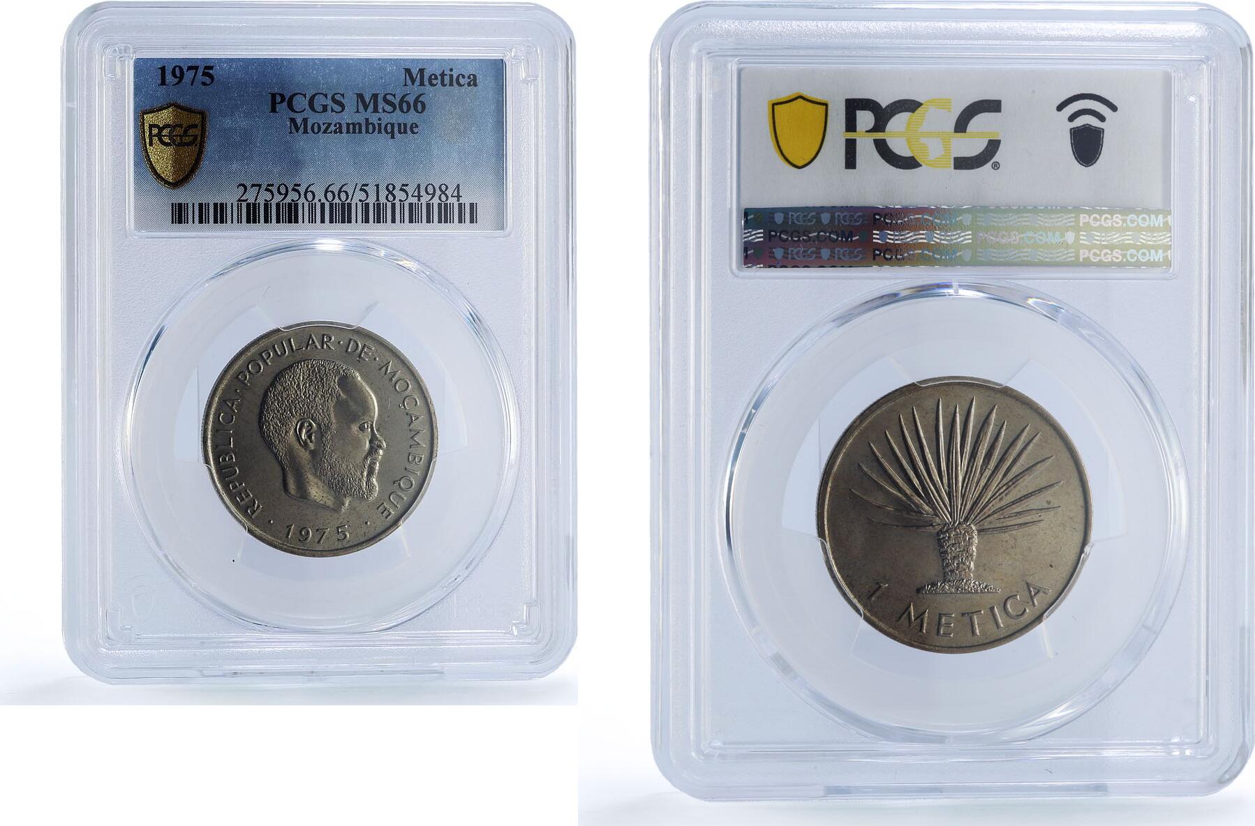 Mozambique 1 metical Republic Coinage Samora Machel MS66 PCGS CuNi coin ...