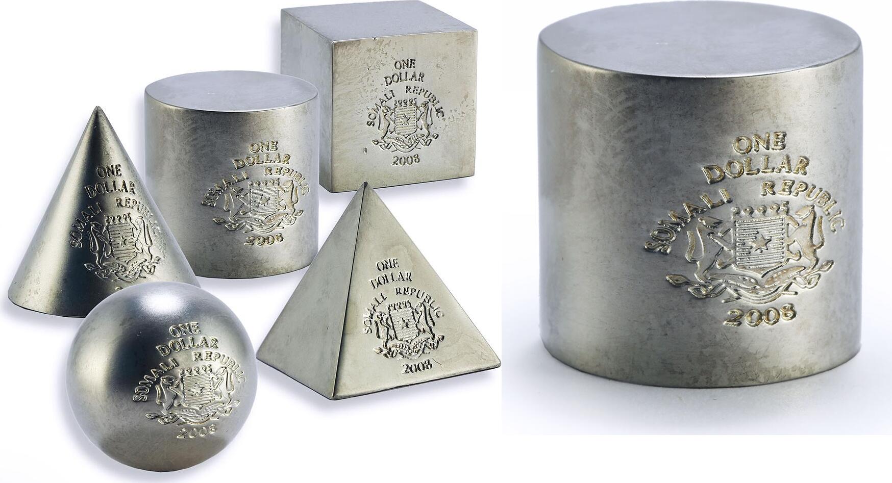 Somalia 1 dollar x 5 Cone Cylinder Cube Sphere Pyramid Geometrical ...