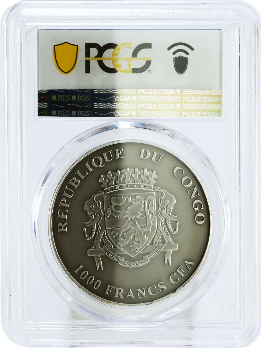 Congo 1000 francs African Wildlife Zebra Animals Fauna MS70 PCGS Ag ...