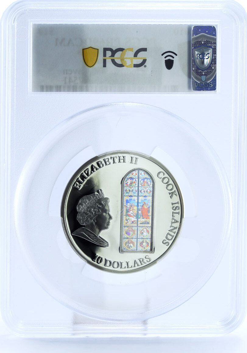 Cook Islands 10 dollars Windows of Heaven Cologne Church PR69 PCGS Ag ...