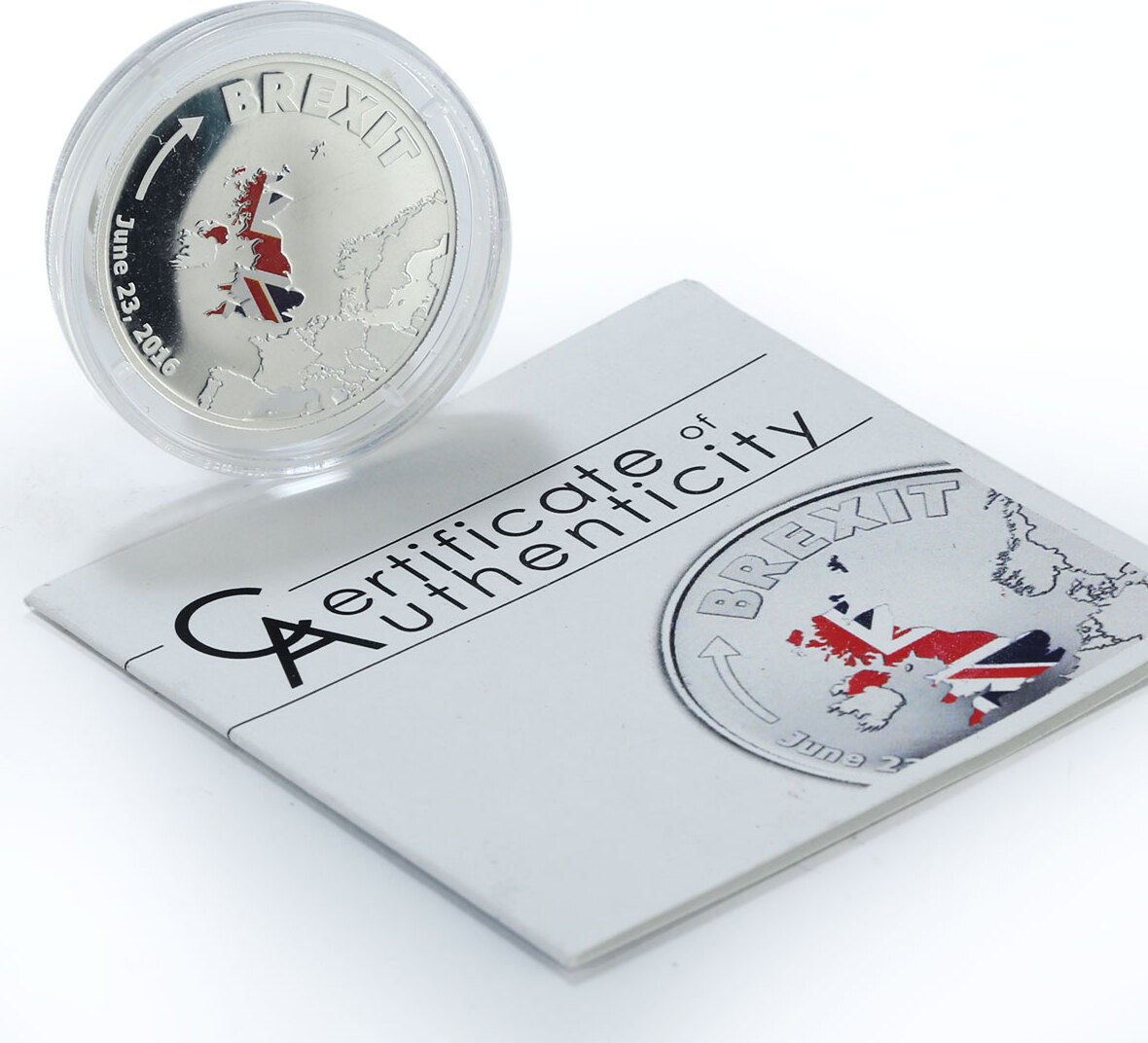 Cook Islands 1 dollar British Brexit Leaving the EU colored silver coin ...