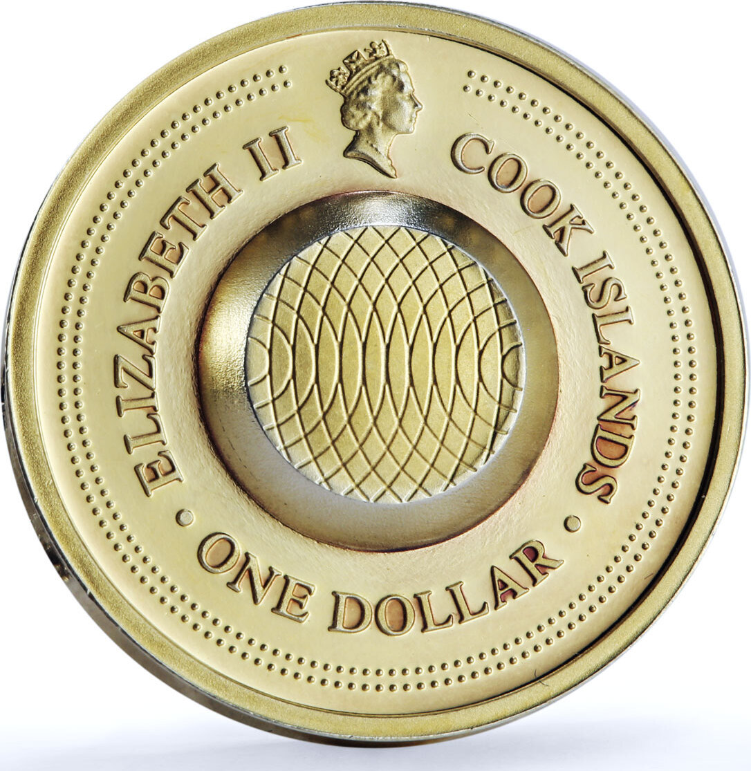Cook Islands 1 dollar Gemstone Zodiac Signs series Cancer gilded Ag ...