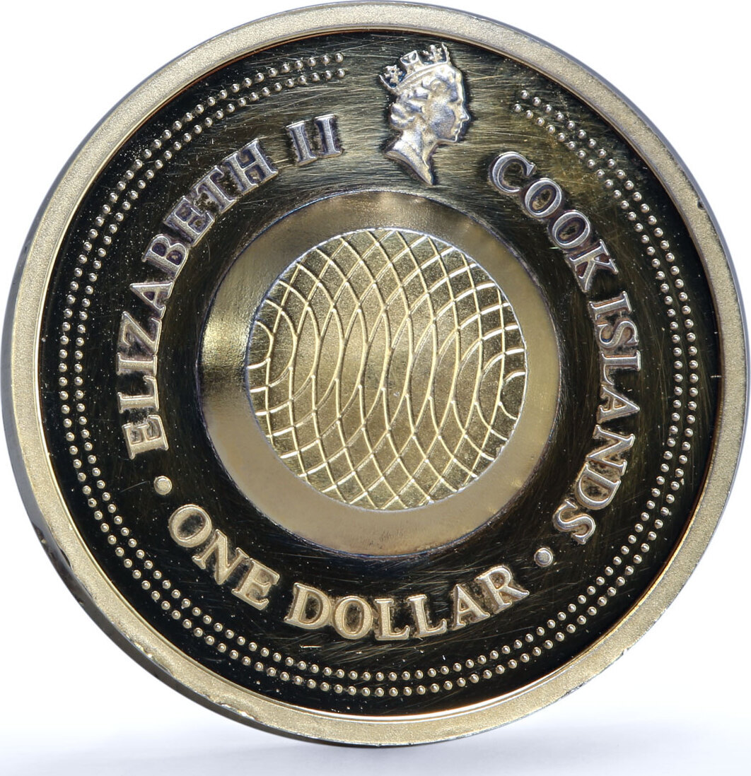 Cook Islands 1 dollar Gemstone Zodiac Signs series Capricorn gilded Ag ...