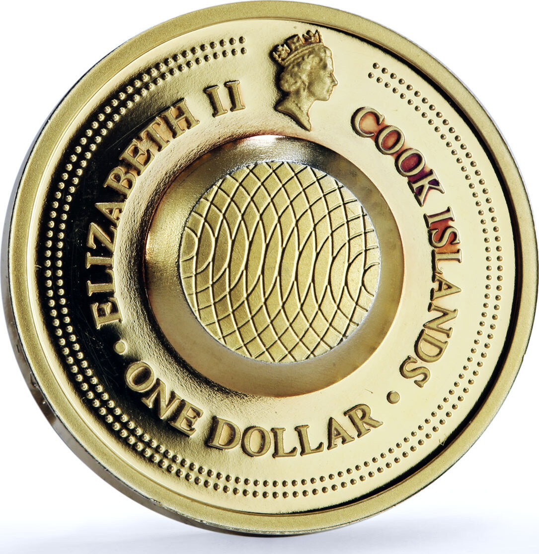 Cook Islands 1 dollar Gemstone Zodiac Signs series Taurus gilded Ag ...