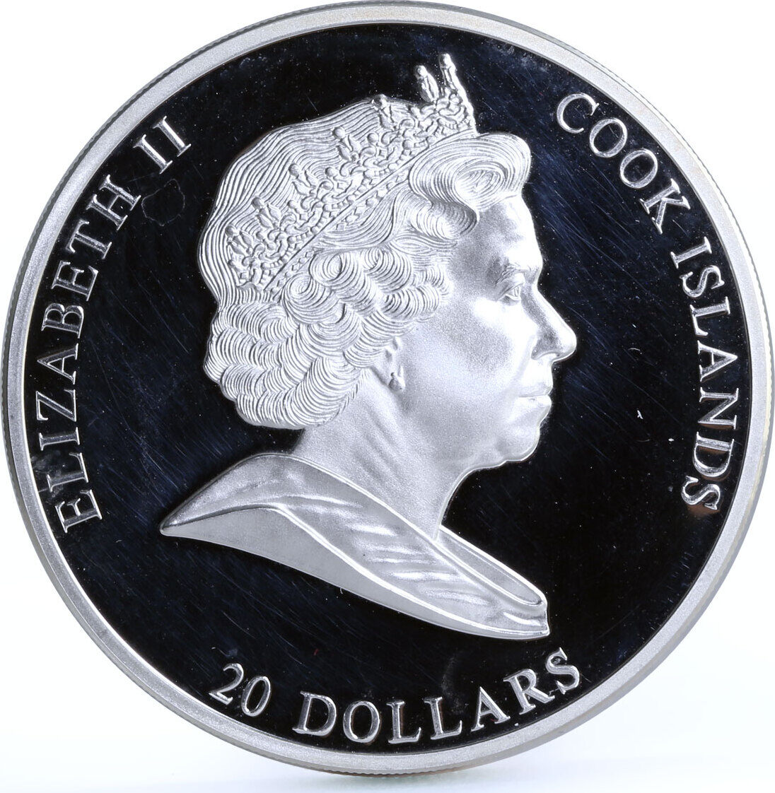 Cook Islands 20 dollars Carl Spitzweg Art Poor Poet colored silver coin ...