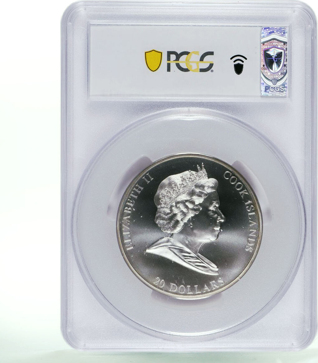 Cook Islands 20 dollars Michelangelo Creation of Adam Art MS68 PCGS Ag ...