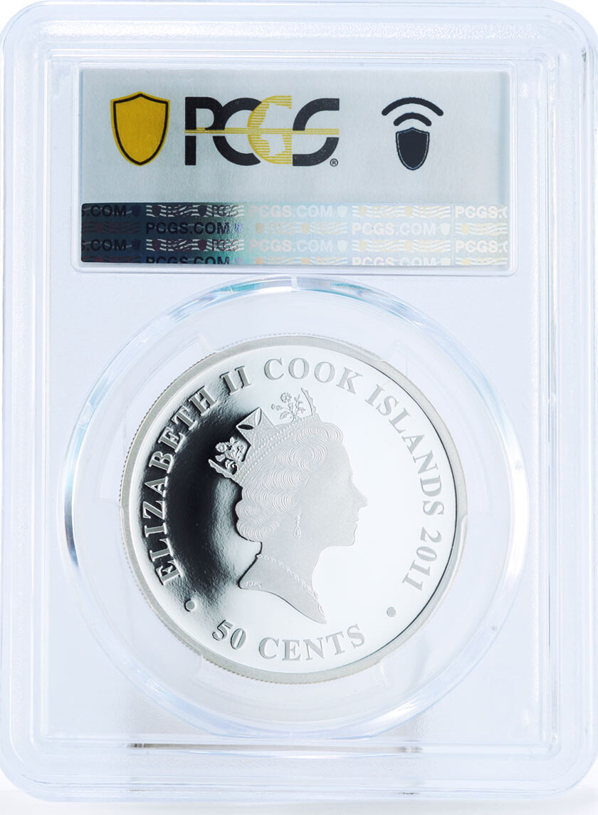 Cook Islands 50 cents Love Forever Heart Doves Birds PR70 PCGS silver ...
