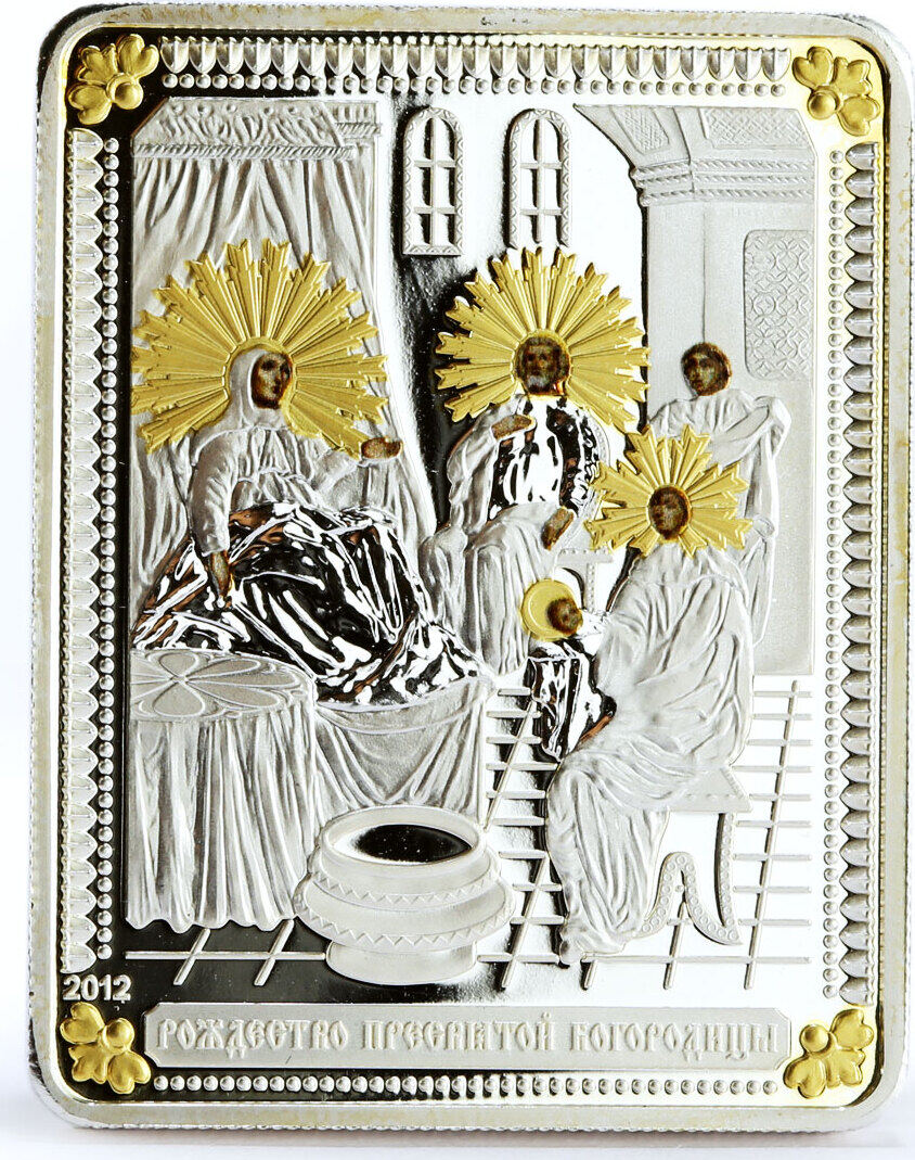 Cook Islands 5 dollars Blessed Virgin Mary Icon Religion Saints silver ...