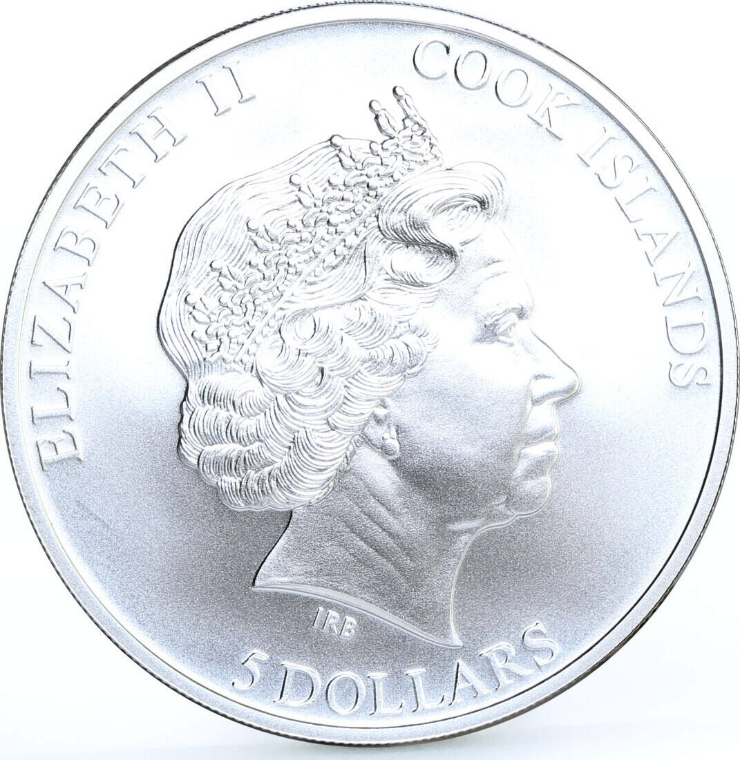 Cook Islands 5 dollars First Love Boy Girl Hearts Balloons silver coin ...