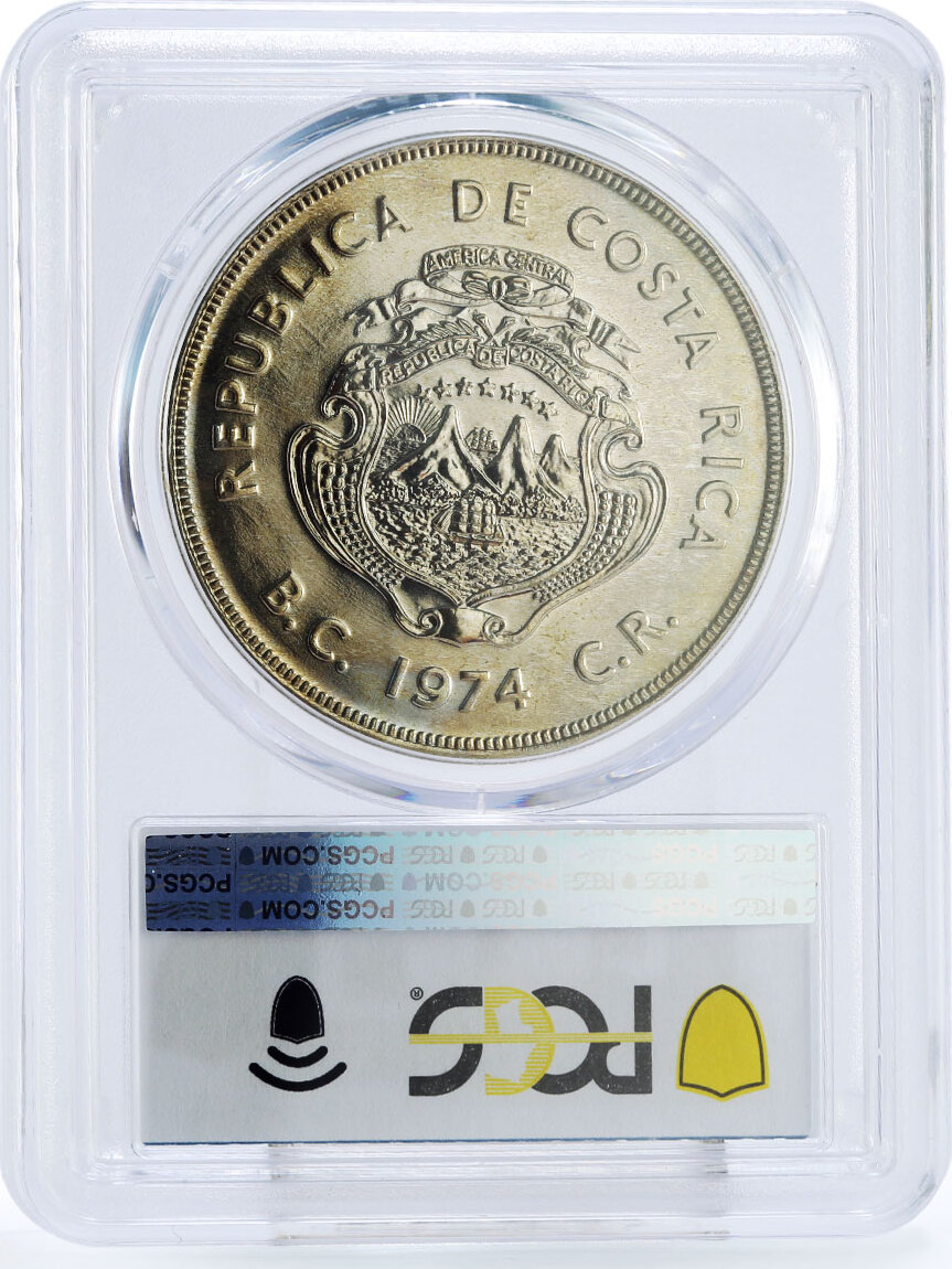 Costa Rica 100 colones Wildlife Conservation Manatee MS65 PCGS silver ...