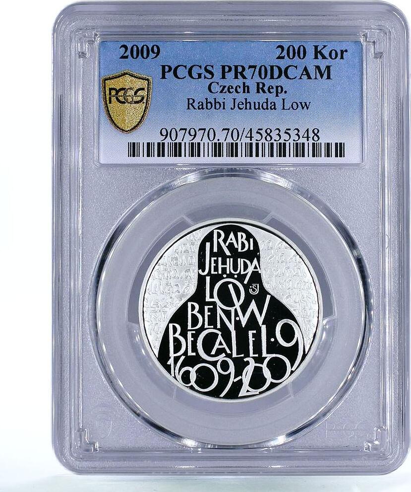 Czech Republic 200 korun Rabbi Jehuda Low Golem PR70 PCGS silver coin ...