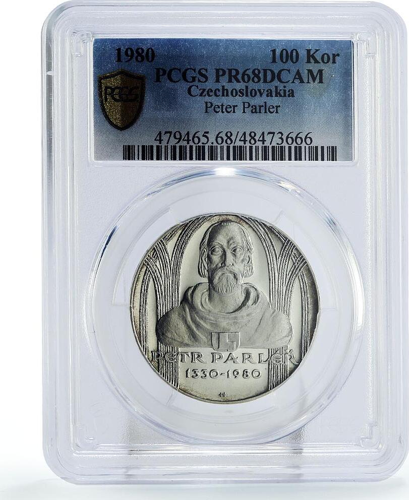 Czech Republic Czechoslovakia 100 korun Sculptor Peter Parler Art PR68 ...