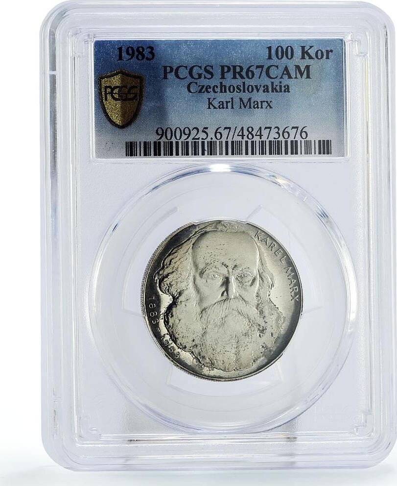 Czech Republic Czechoslovakia 100 korun Philosopher Karl Marx PR67 PCGS ...