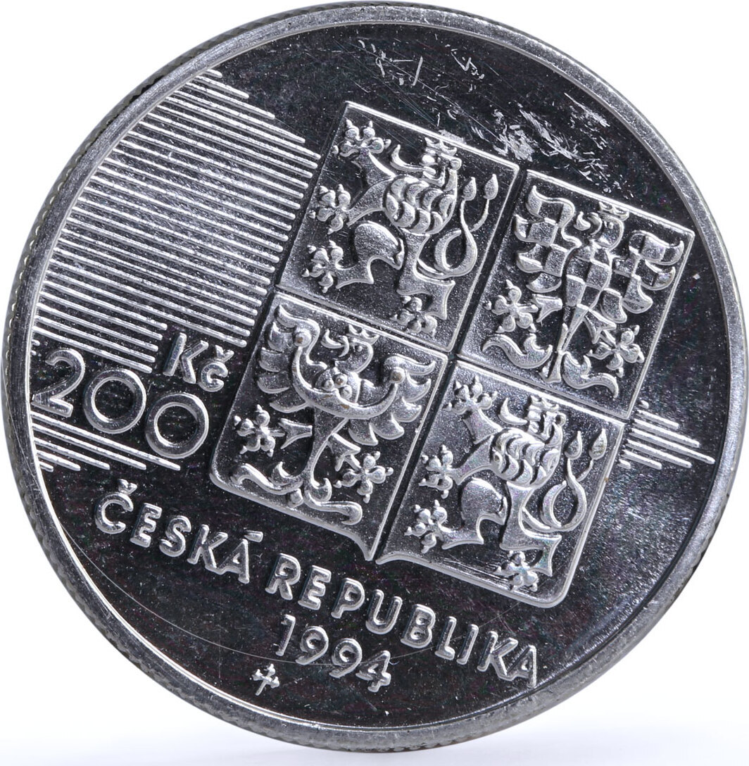 Czech Republic 200 korun Normandy Landings Planes Aviation silver coin 1994 BU | MA-Shops