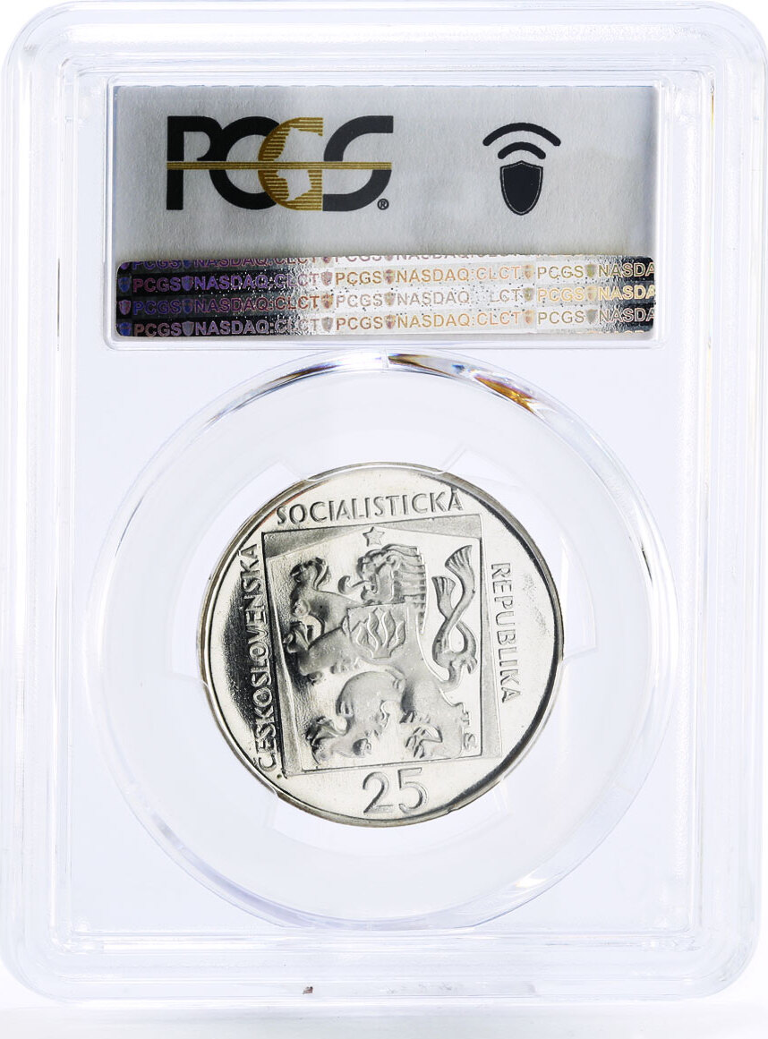 Czech Republic Czechoslovakia 25 korun Prague Theater Female Face PR67 ...